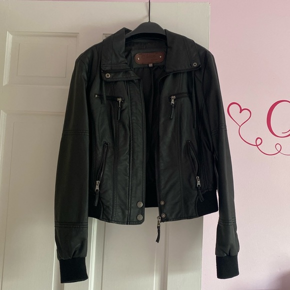 Jackets & Coats | Cute Faux Leather Bomber Jacket Lg | Poshmark